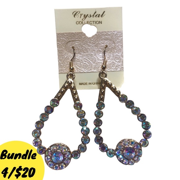 Crystal Collection | Jewelry | Crystal Collection Gold Teardrop Dangle ...